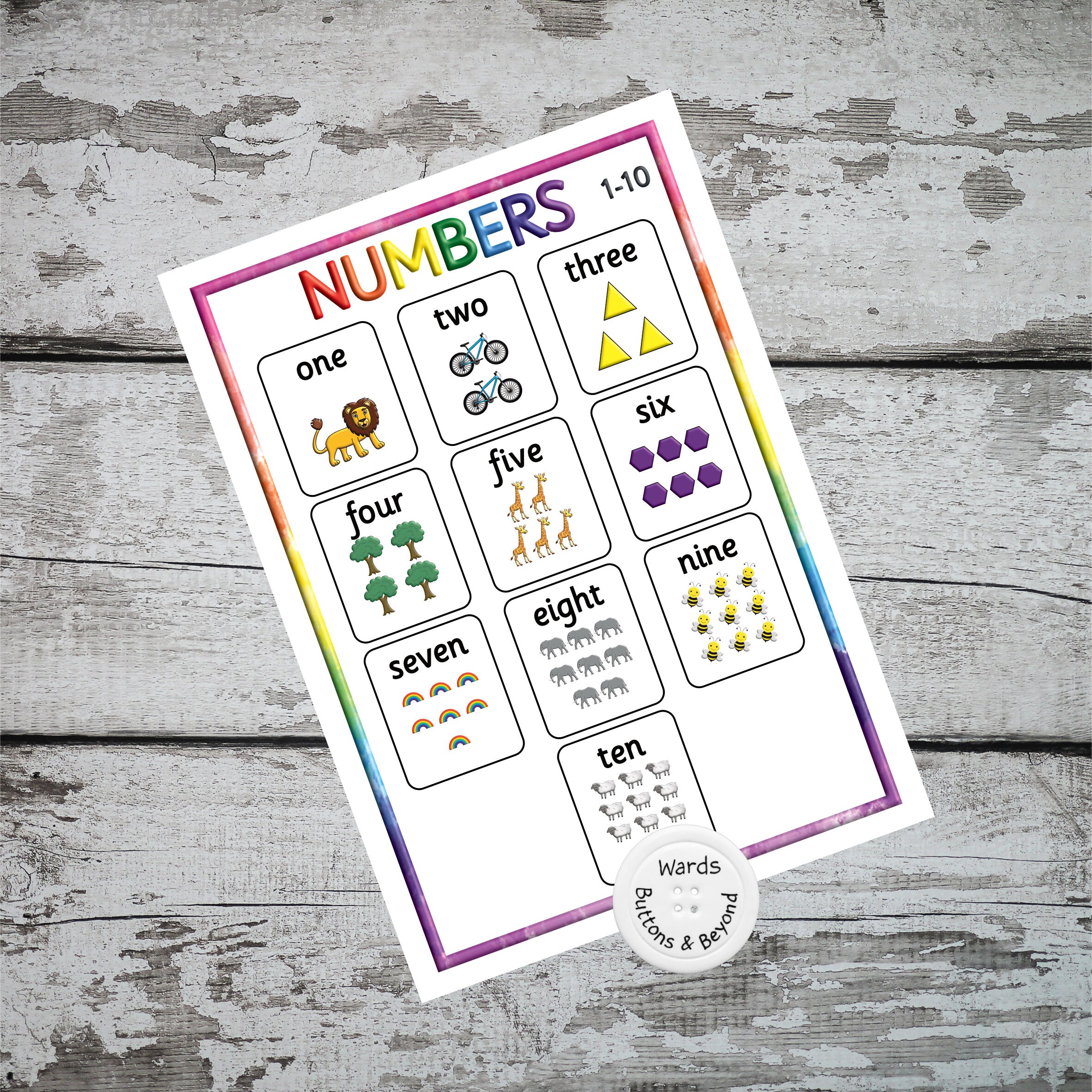 Numbers 1-10 Rainbow Print, Preschool Print, Rainbow, Teacher Resources ...