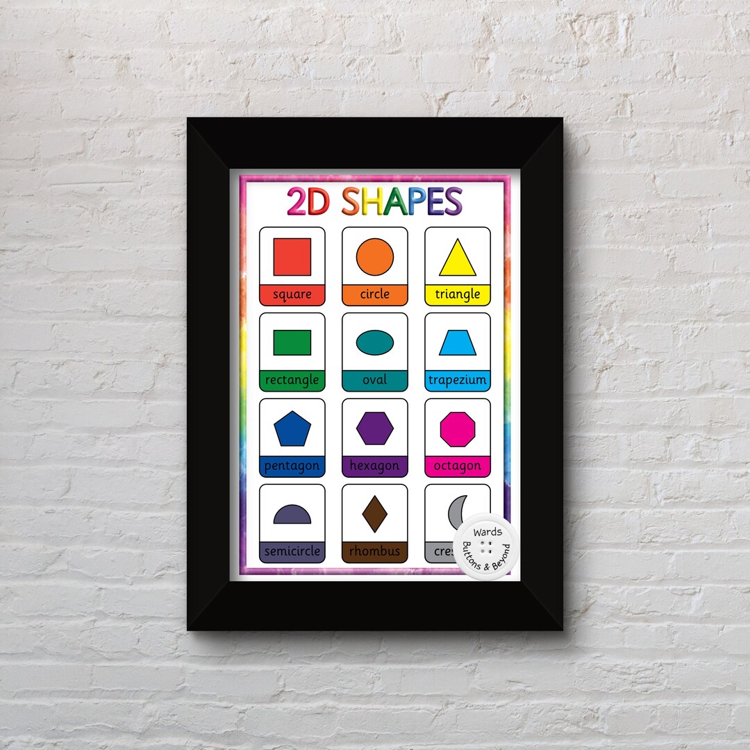 2D Shapes Rainbow Print, Preschool Print, Rainbow, Teacher Resources ...