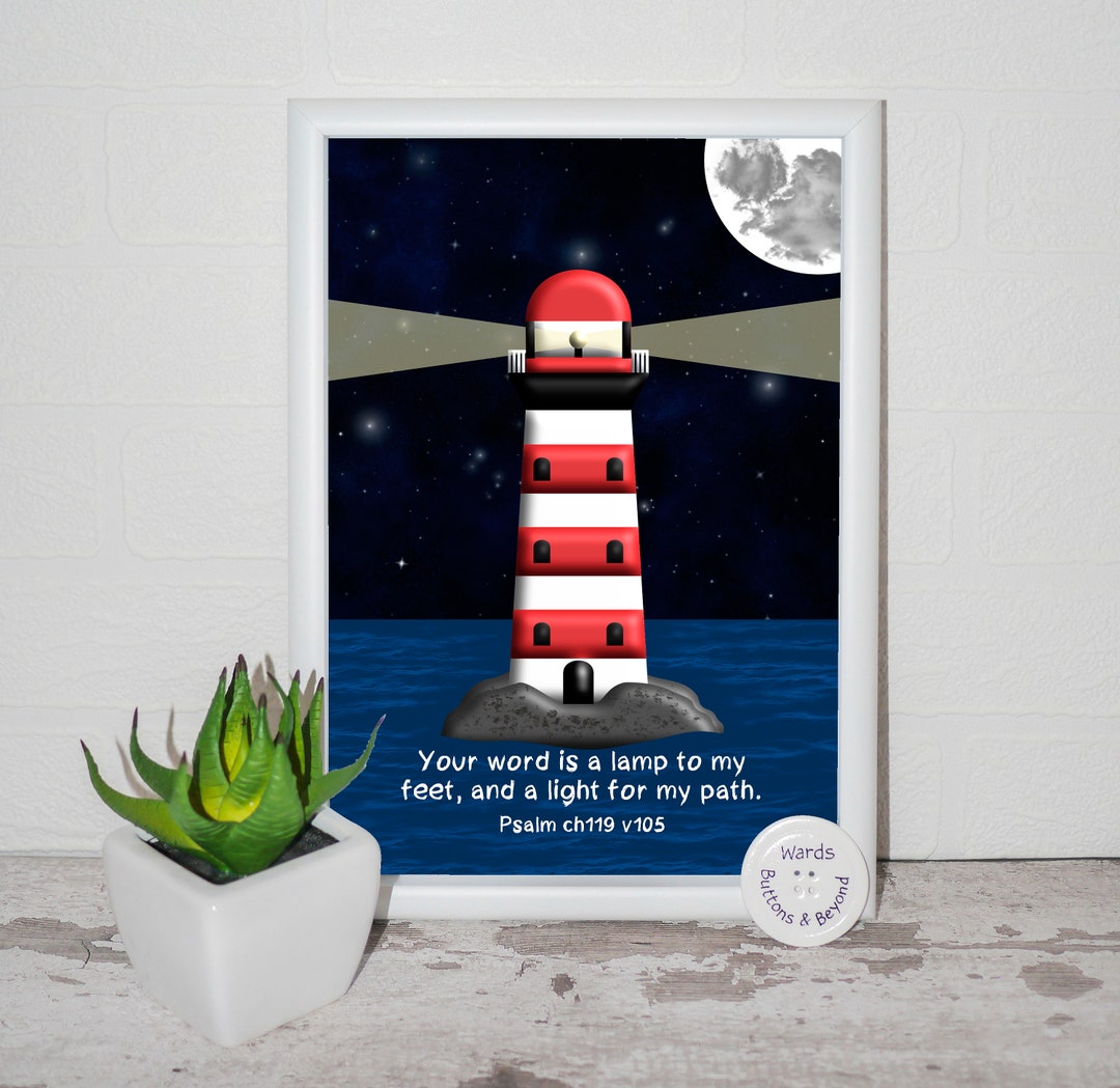 Lighthouse Print Psalm 119 Bible Verse Print Christian - Etsy