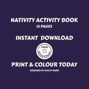 Printable Nativity Activity Book, Activity Sheets, Childrens Christmas ...