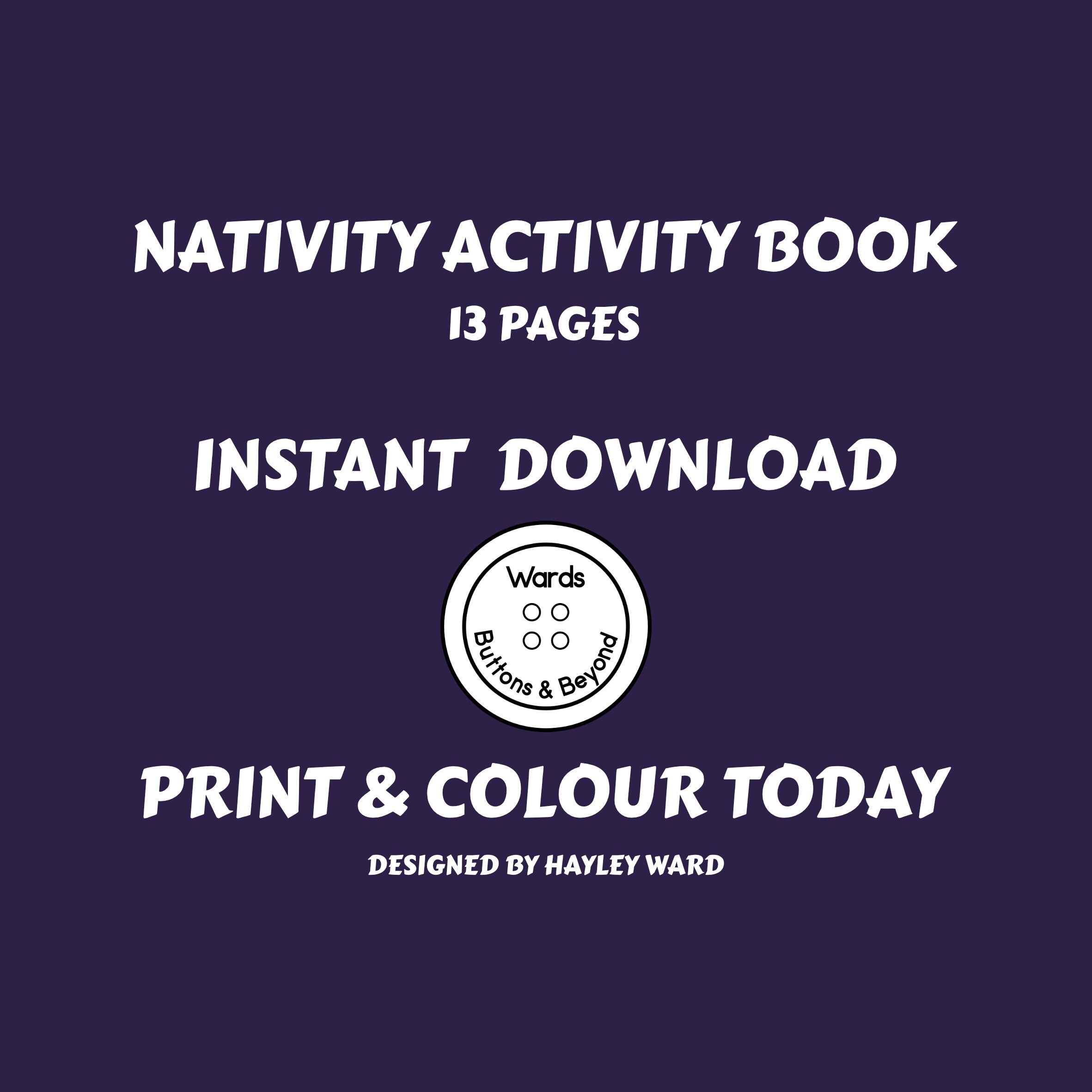 Printable Nativity Activity Book, Activity Sheets, Childrens Christmas ...