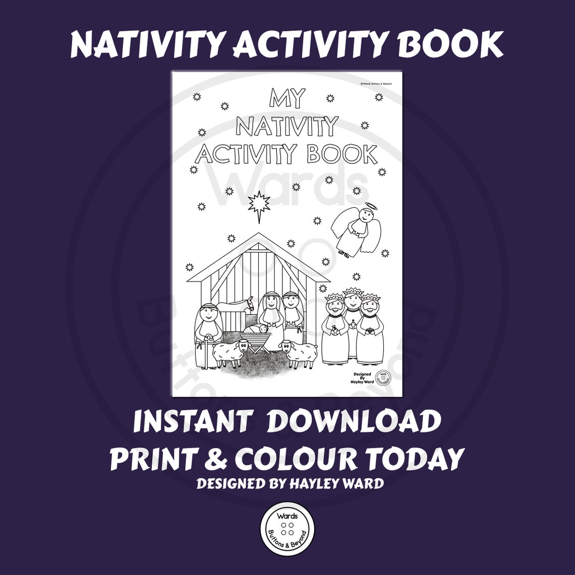 Printable Nativity Activity Book, Activity Sheets, Childrens Christmas ...