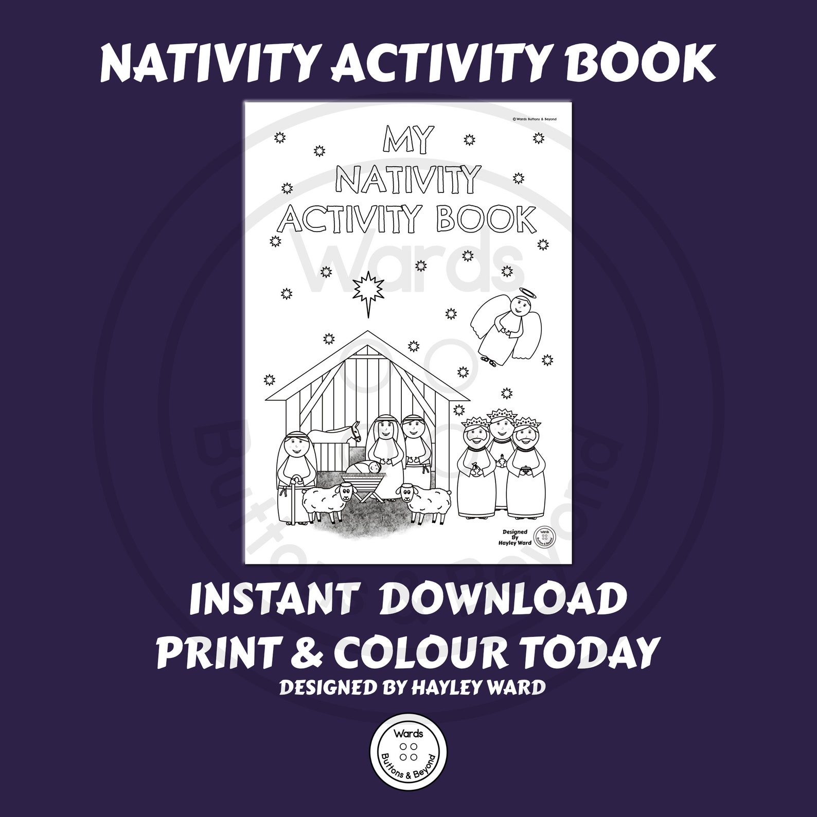 Printable Nativity Activity Book, Activity Sheets, Childrens Christmas ...