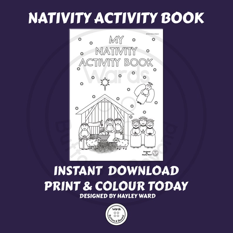 Printable Nativity Activity Book, Activity Sheets, Childrens Christmas ...