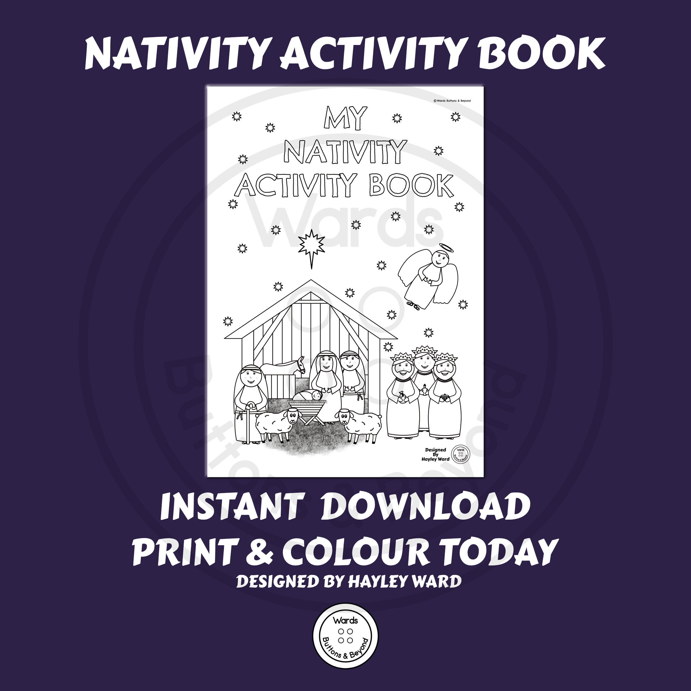 Printable Nativity Activity Book, Activity Sheets, Childrens Christmas ...