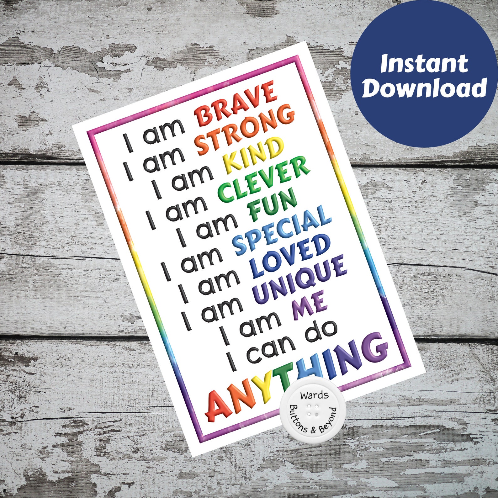 Daily Affirmations Rainbow Print, Preschool Print, Rainbow, Teacher ...