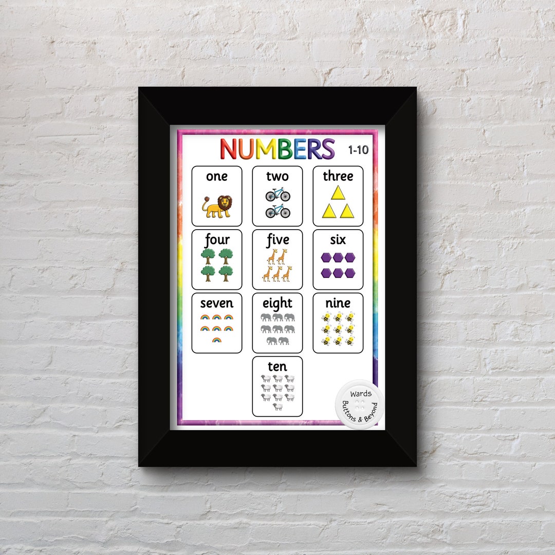 Numbers 1-10 Rainbow Print, Preschool Print, Rainbow, Teacher Resources ...