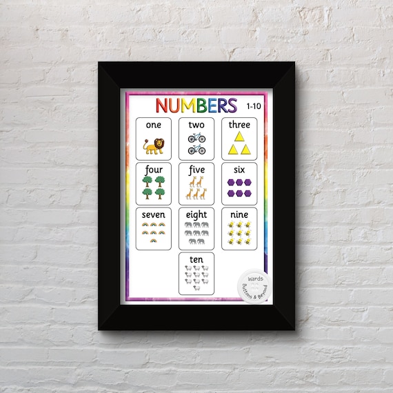 Numbers 1-10 Rainbow Print Preschool Print Rainbow Teacher - Etsy
