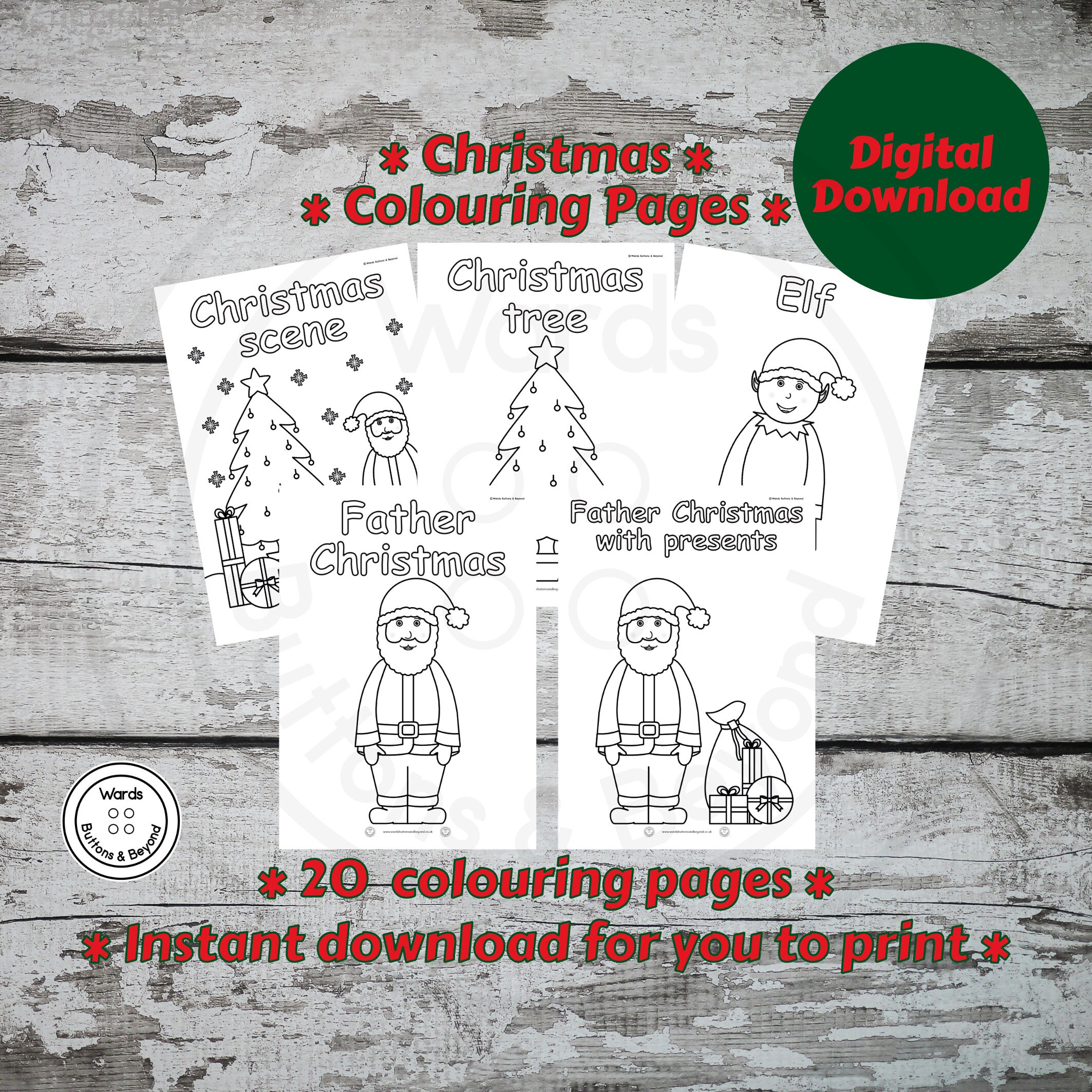 Printable Christmas Colouring Sheets, Activity Sheets, Downloadable ...
