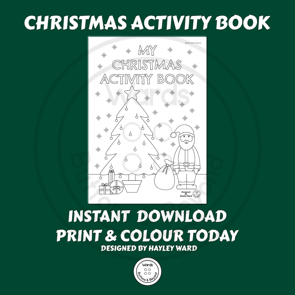 Printable Christmas Activity Book, Activity Sheets, Childrens Christmas ...