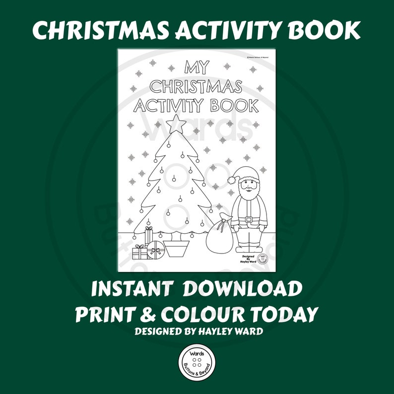 Printable Christmas Activity Book, Activity Sheets, Childrens Christmas ...