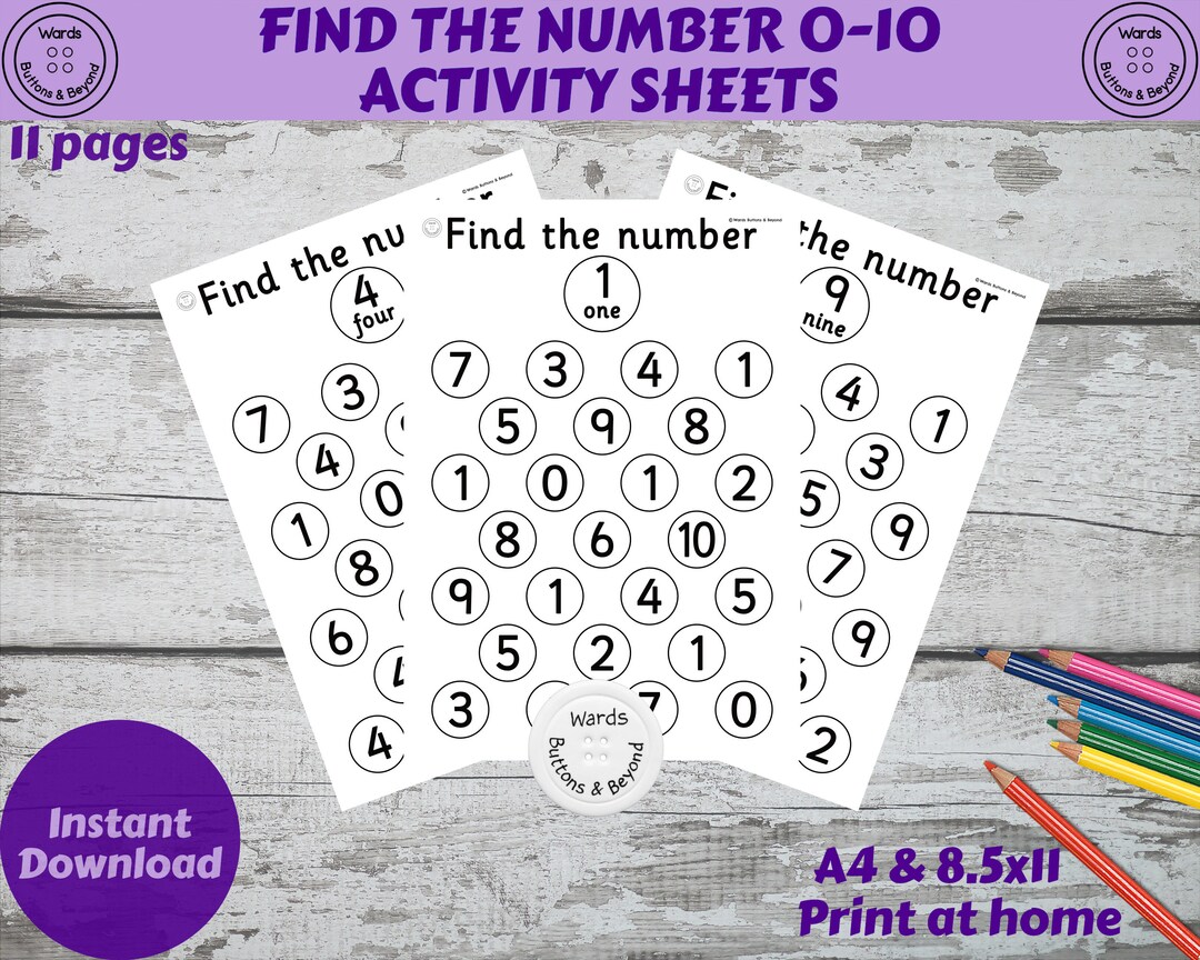 Find the Number_activity Sheets, Number Activity, Childrens Educational ...