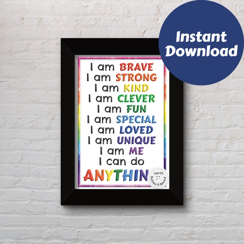 Daily Affirmations Rainbow Print, Preschool Print, Rainbow, Teacher ...