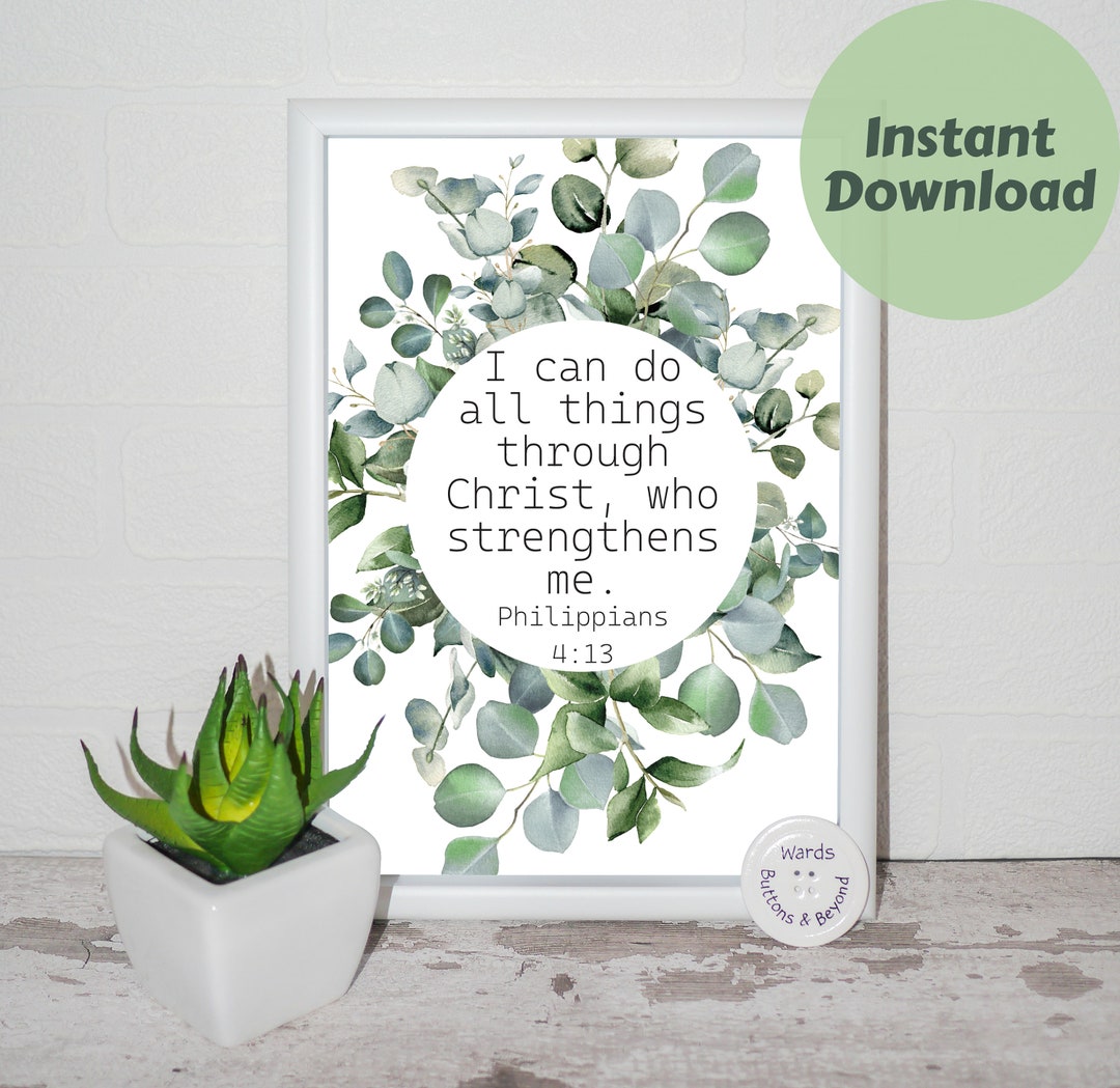 I Can Do All Things, Philippians 4:13, Instant Download, Bible Verse ...