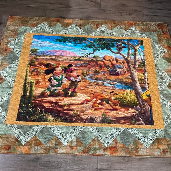 Mickey and Minnie Quilt Panel - Etsy