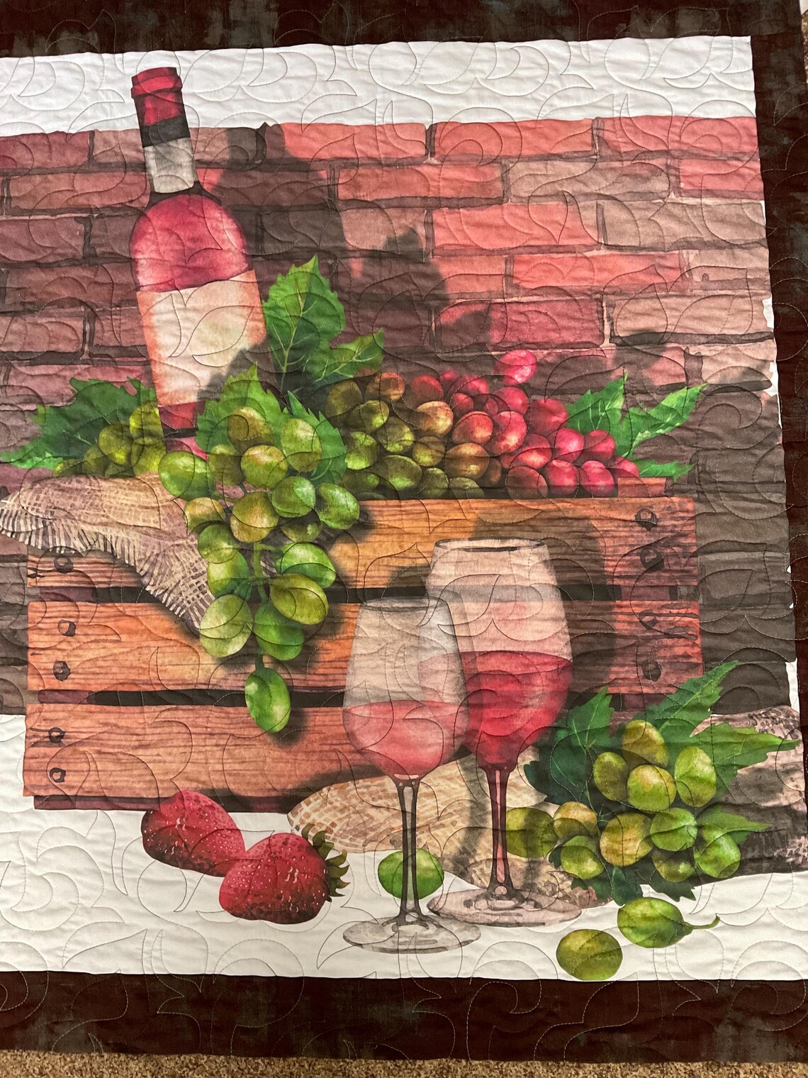 Wine Themed Quilt: Minky Backing, Wall Hanging (53”x59”) - Etsy