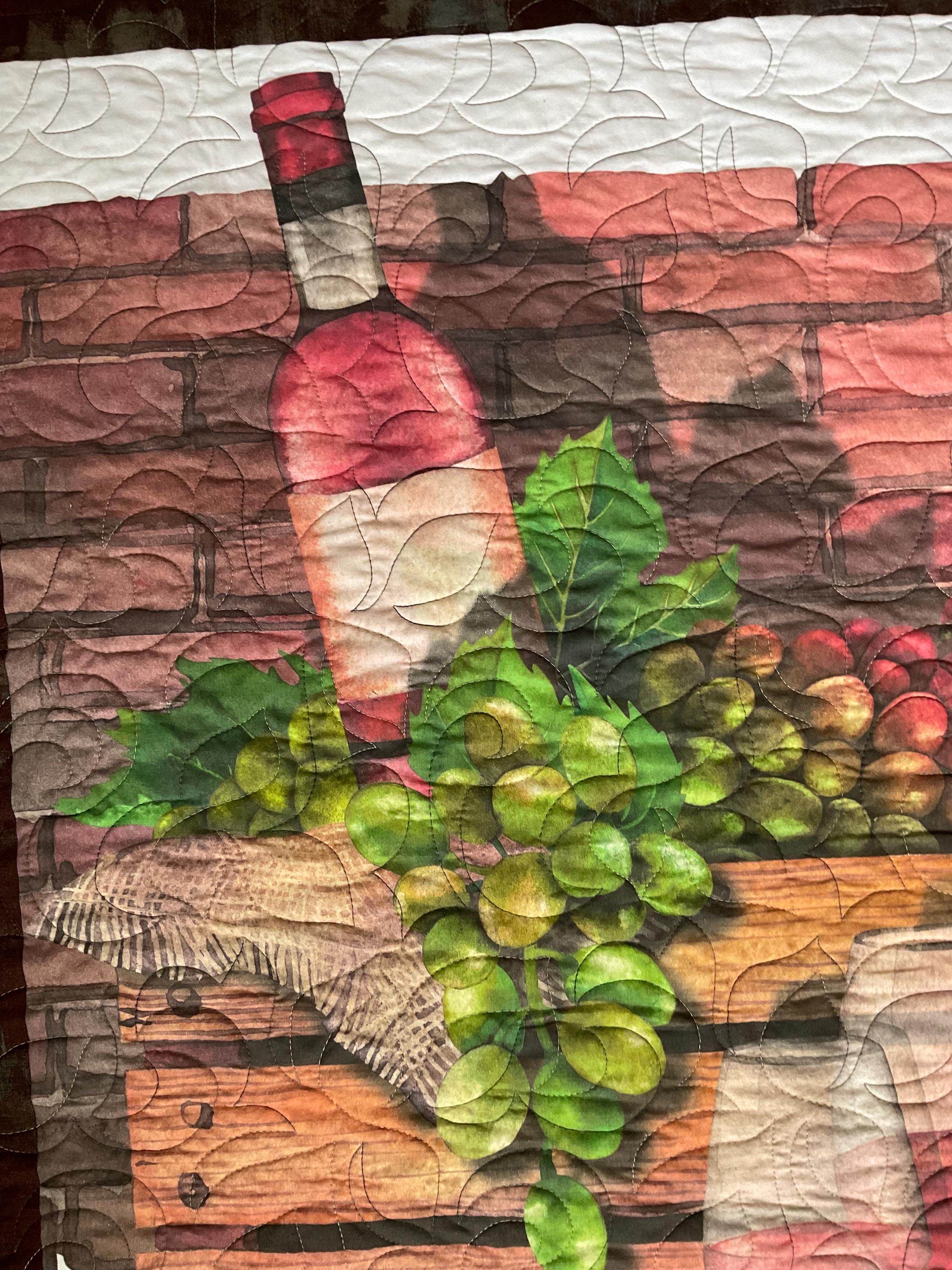 Wine Themed Quilt: Minky Backing, Wall Hanging (53”x59”) - Etsy
