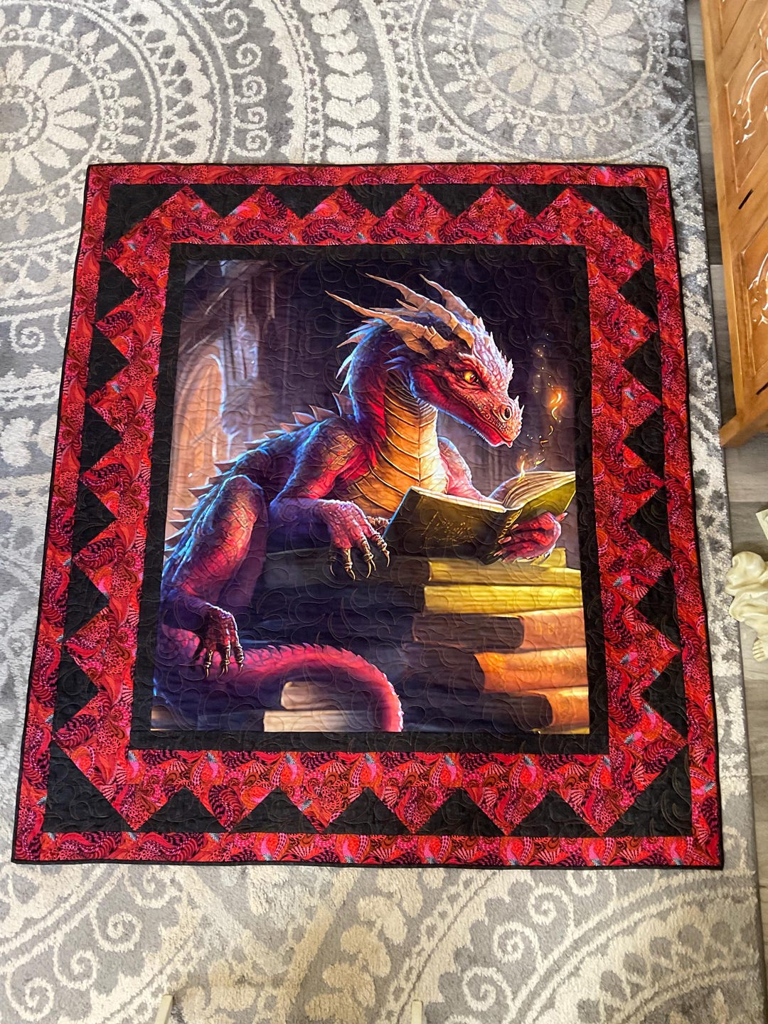 Dragon Quilt, Free Shipping - Etsy
