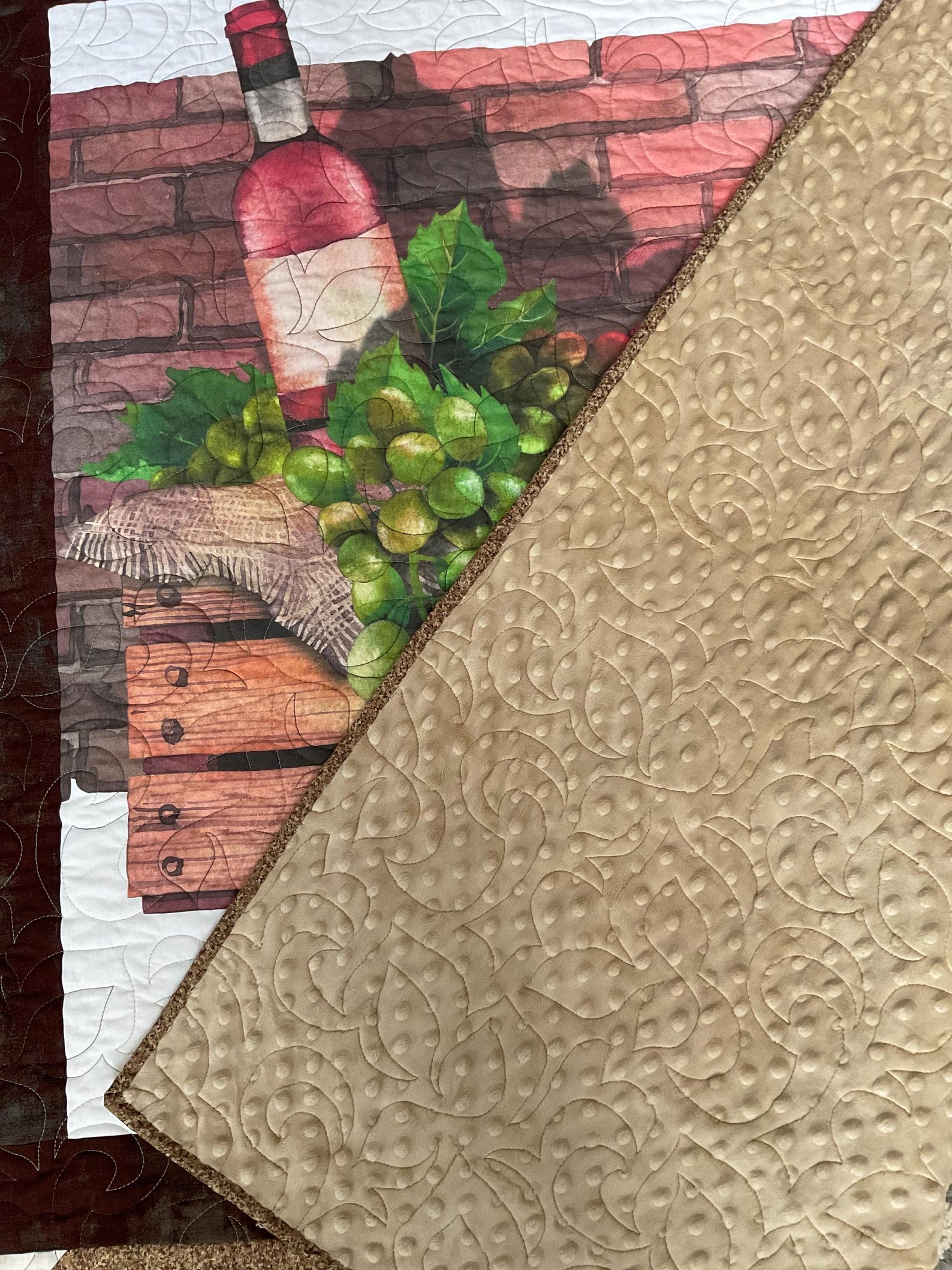 Wine Themed Quilt: Minky Backing, Wall Hanging (53”x59”) - Etsy