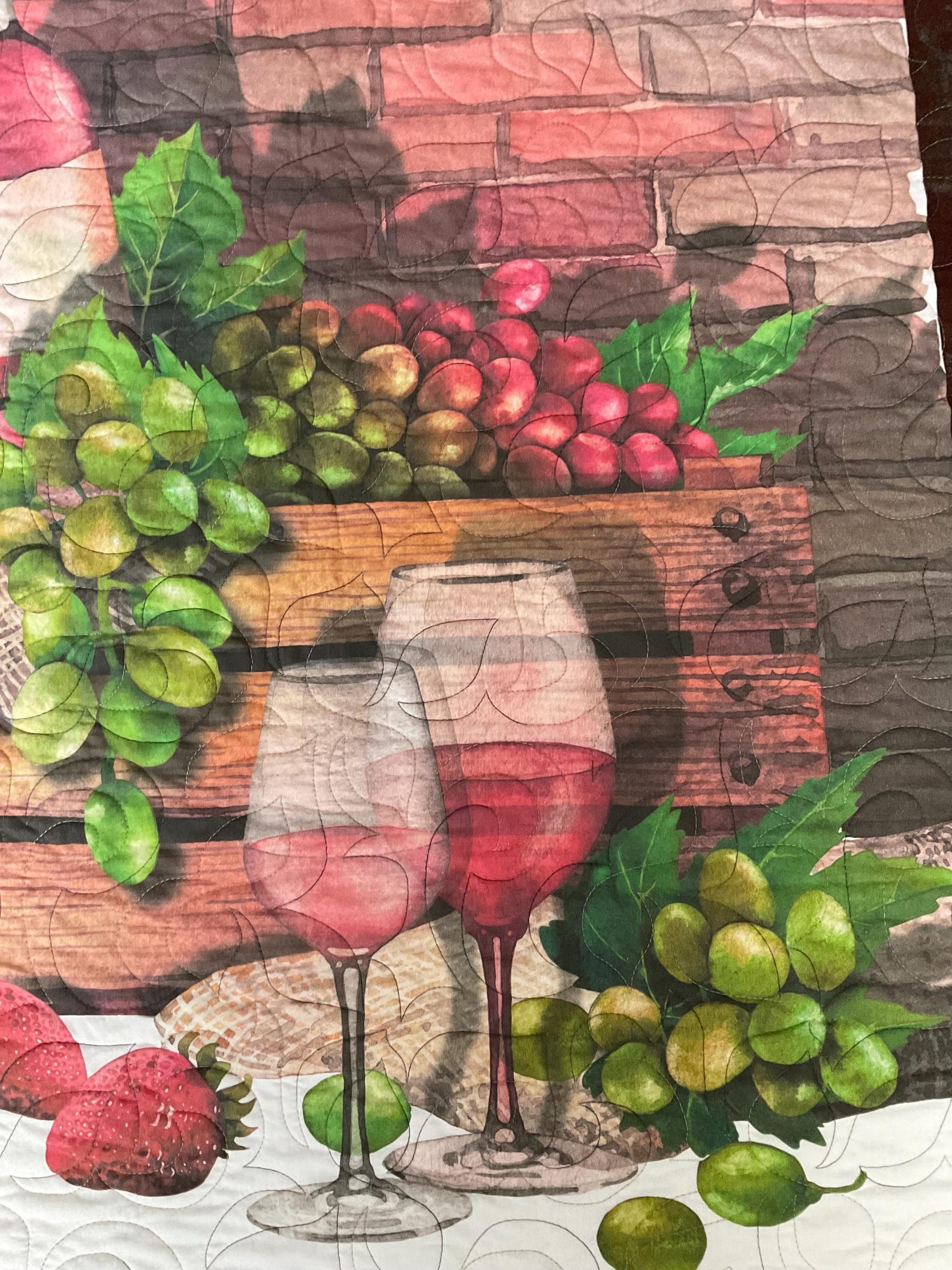 Wine Themed Quilt: Minky Backing, Wall Hanging (53”x59”) - Etsy