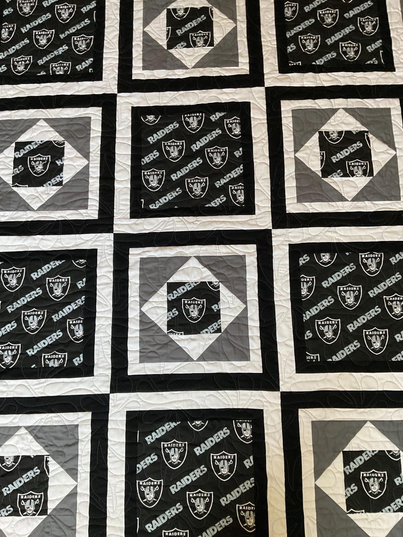 Raiders Quilt & Matching Pillow, Free Shipping - Etsy