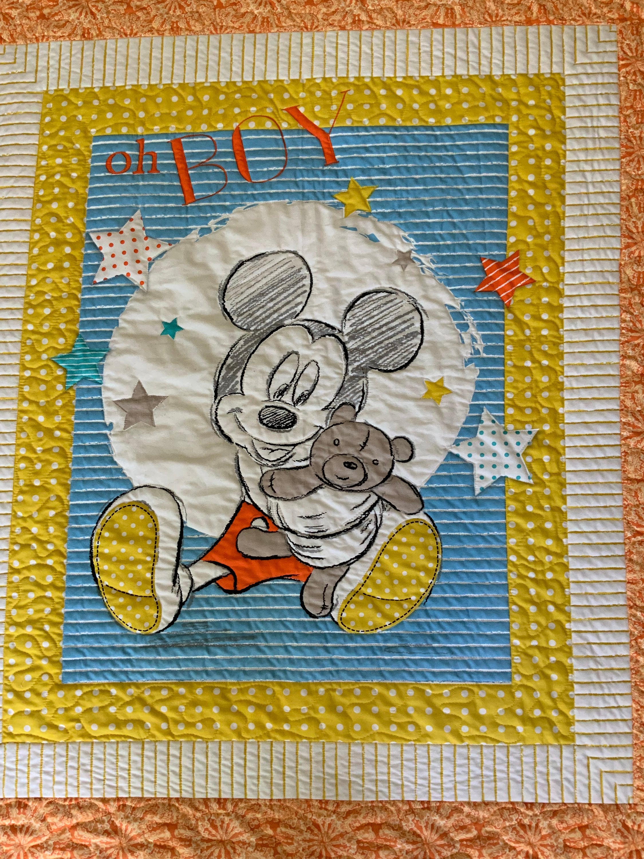 Mickey Mouse Quilt Toddler Quilt Panel Quilt Free Shipping - Etsy
