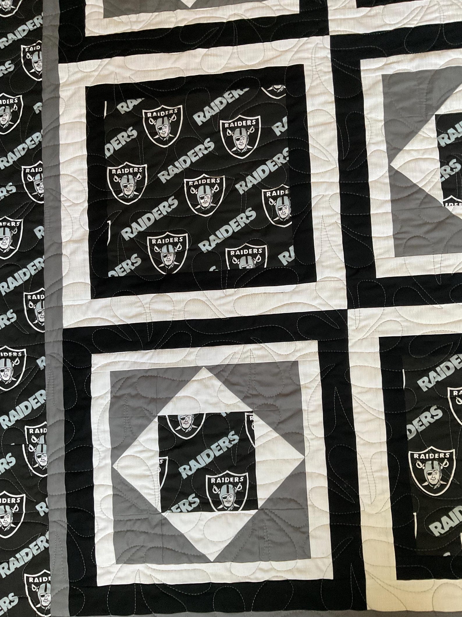 Raiders Quilt & Matching Pillow, Free Shipping - Etsy