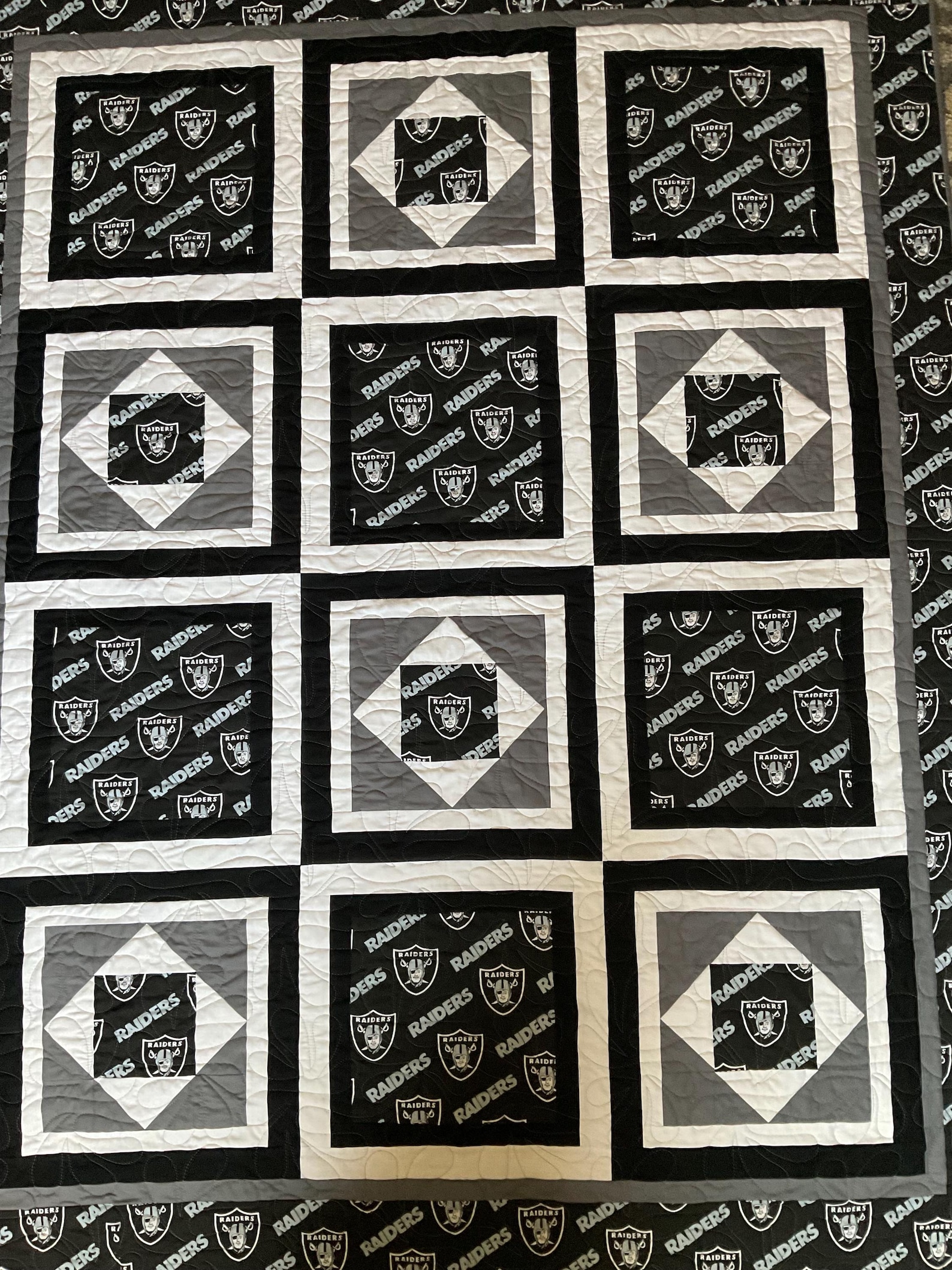 Raiders Quilt & Matching Pillow, Free Shipping - Etsy