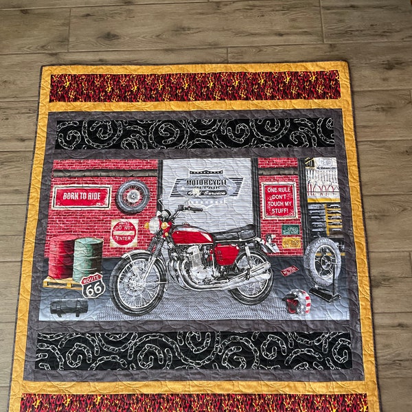 Motorcycle Quilt Panels - Etsy