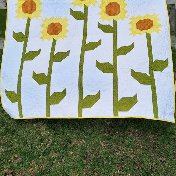 Sunflower Quilt Block Pattern - Etsy