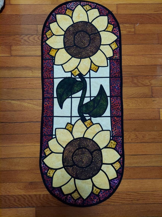 Sunflower Stained Glass Runner - Etsy