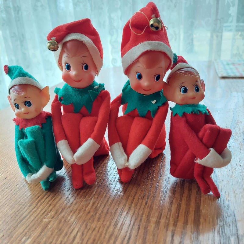 Vintage Felt Green Elf - Etsy