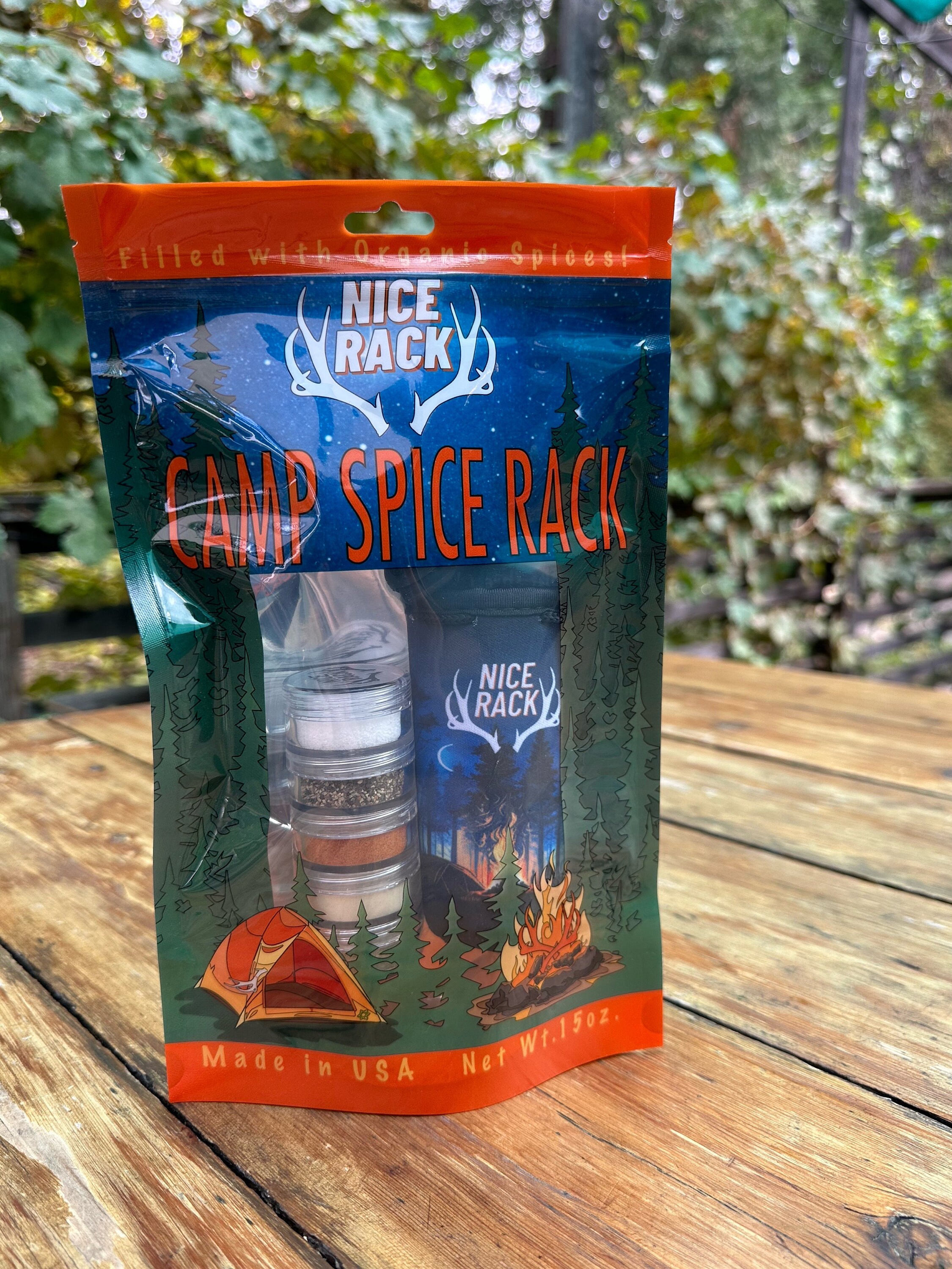 Travel Camp Spice Rack NICE RACK Organic Filled 5 Herbs Mini Kit for ...