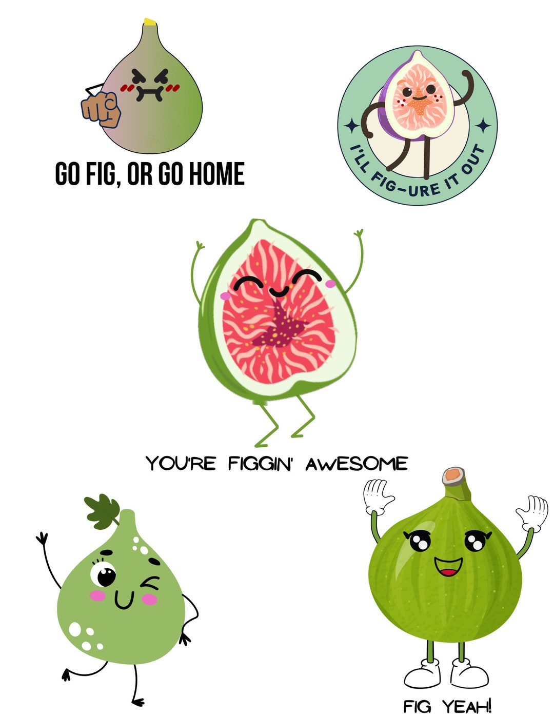 Fig-tastic Fun Stickers, Decal - Etsy