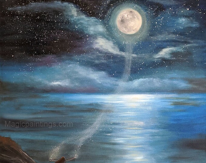 Lady of the Moon - Large Print - Etsy