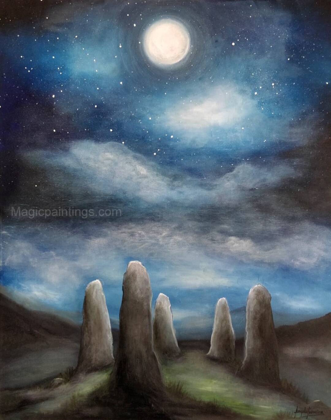 Stone Circle Ancient Stones Original Oil on Canvas - Etsy