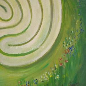 Sacred Labyrinth - Goddess Art, Original Artwork, Oil on Canvas, Rocky ...