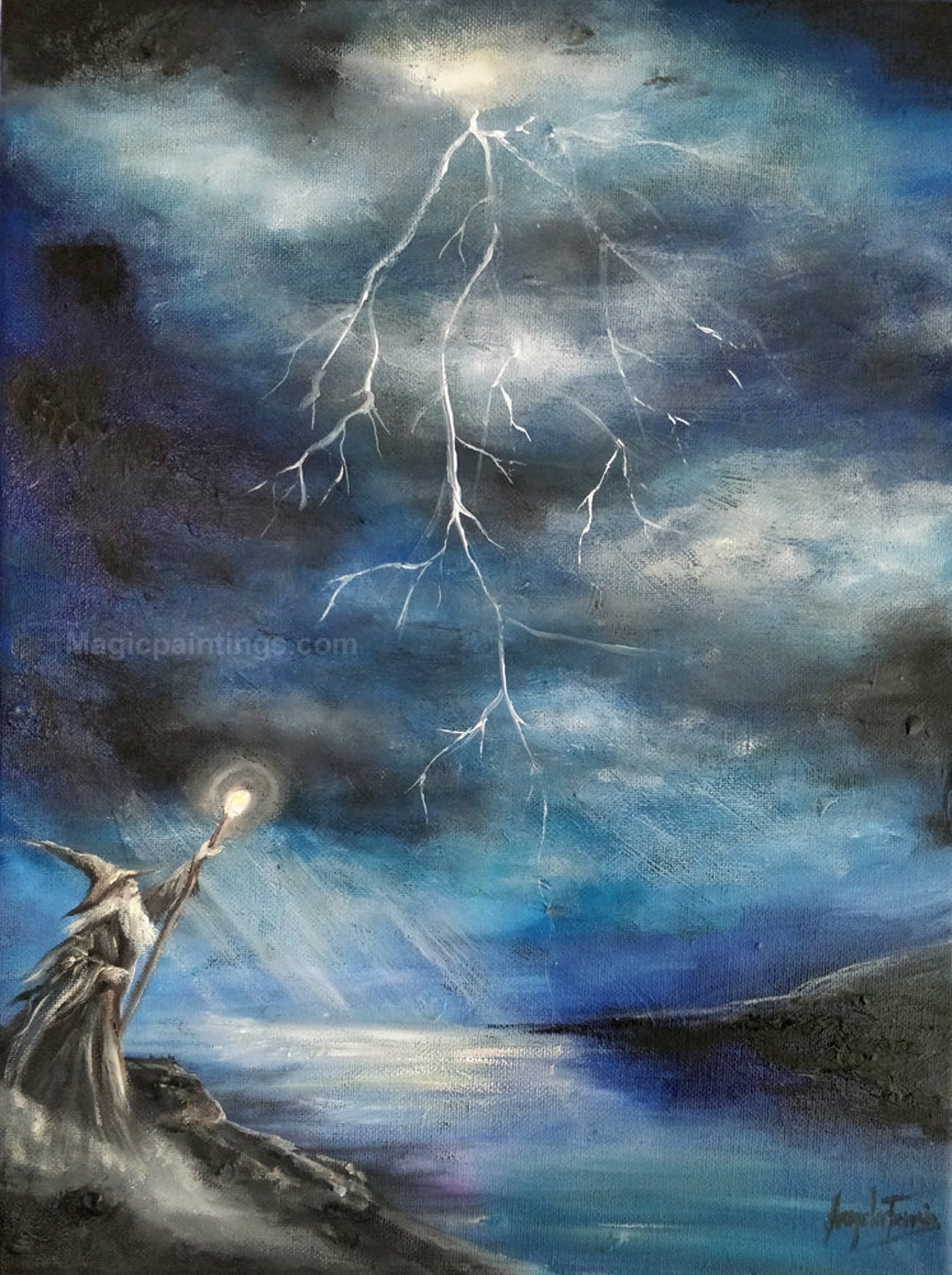 Thunderstorm, Merlin, Druid - Large Print - Etsy