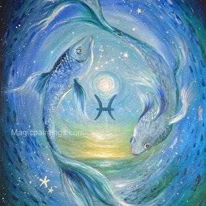 Pisces Greeting Card, Zodiac, Star Sign, Fish - Etsy
