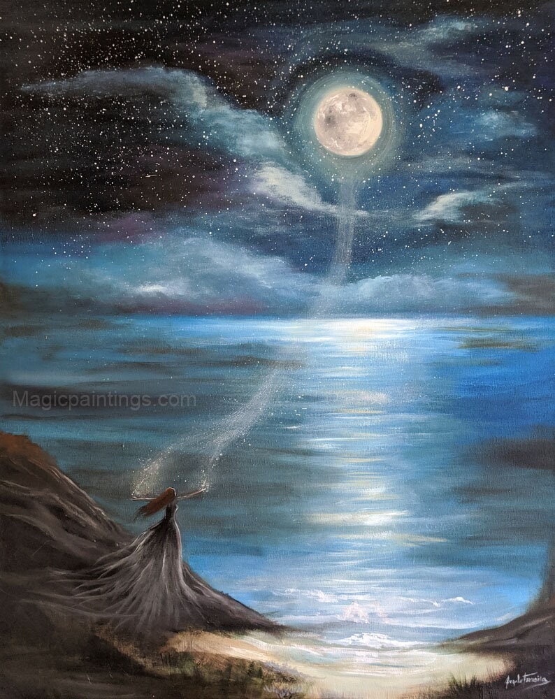 Lady of the Moon Large Print - Etsy