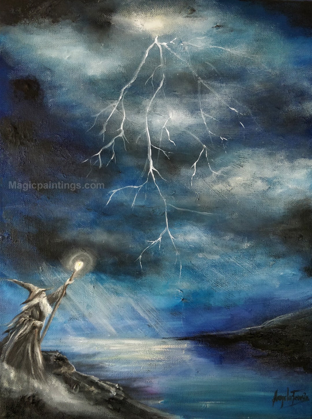 Thunderstorm Merlin Druid Print - Etsy