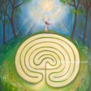 Sacred Labyrinth - Goddess Art, Original Artwork, Oil on Canvas, Rocky ...