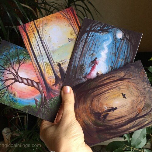 Magic Paintings Small Prints Set of 4 - Etsy UK