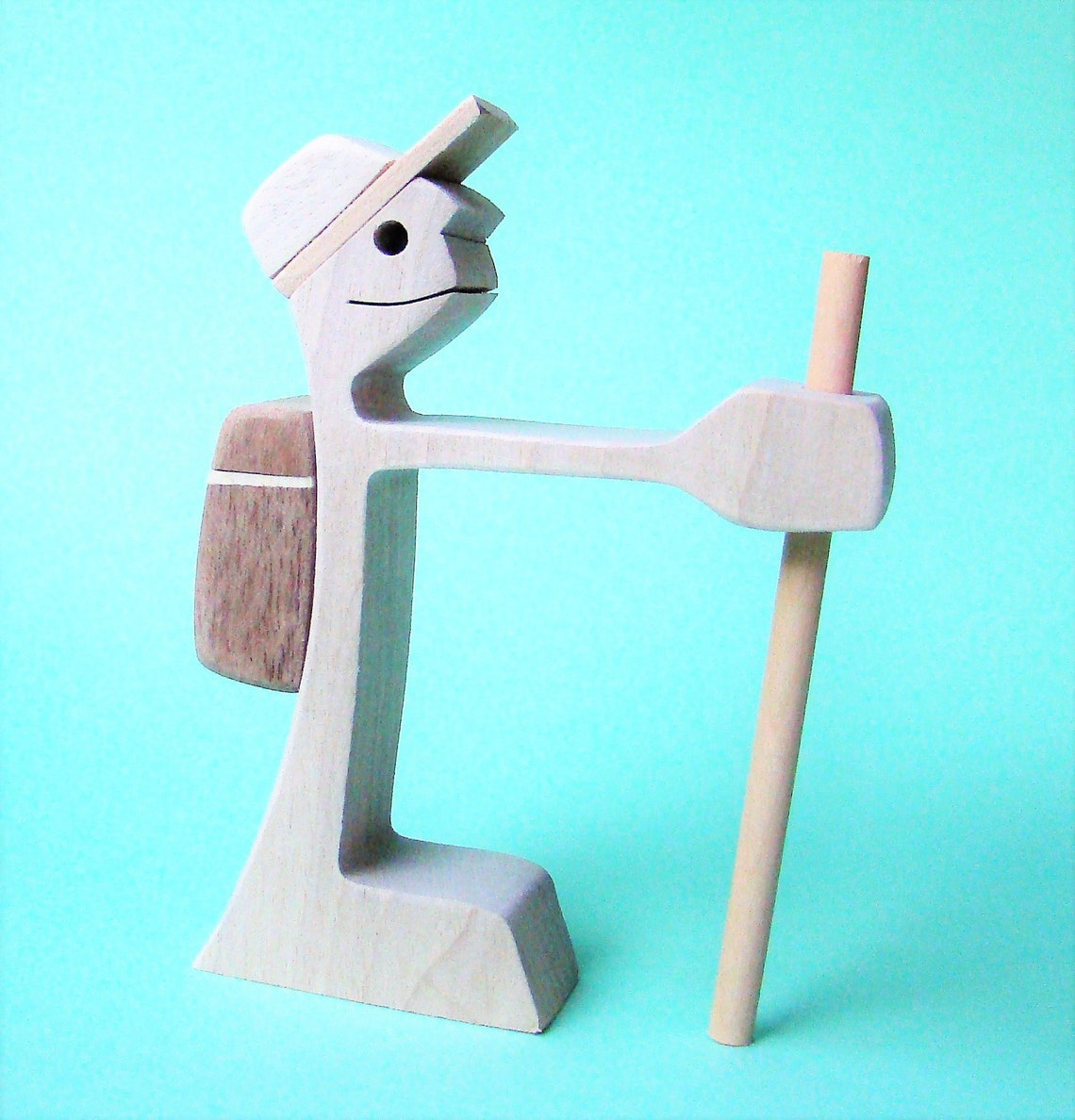 Backpack-bag Cap Hiker Wooden Sculpture Wripped - Etsy