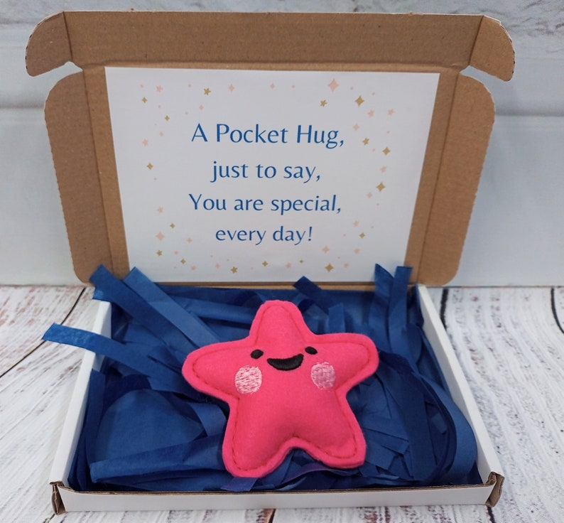 Felt Pocket Hug With Poem Star Pocket Hug Hug in a Box Hug - Etsy UK