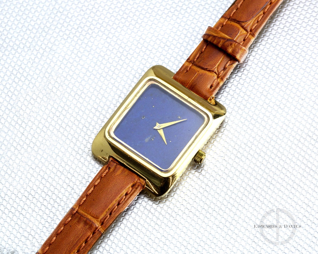 Gold Lapis Lazuli Watch Lapis Lazuli Watch Dial Vintage Gold Watch ...