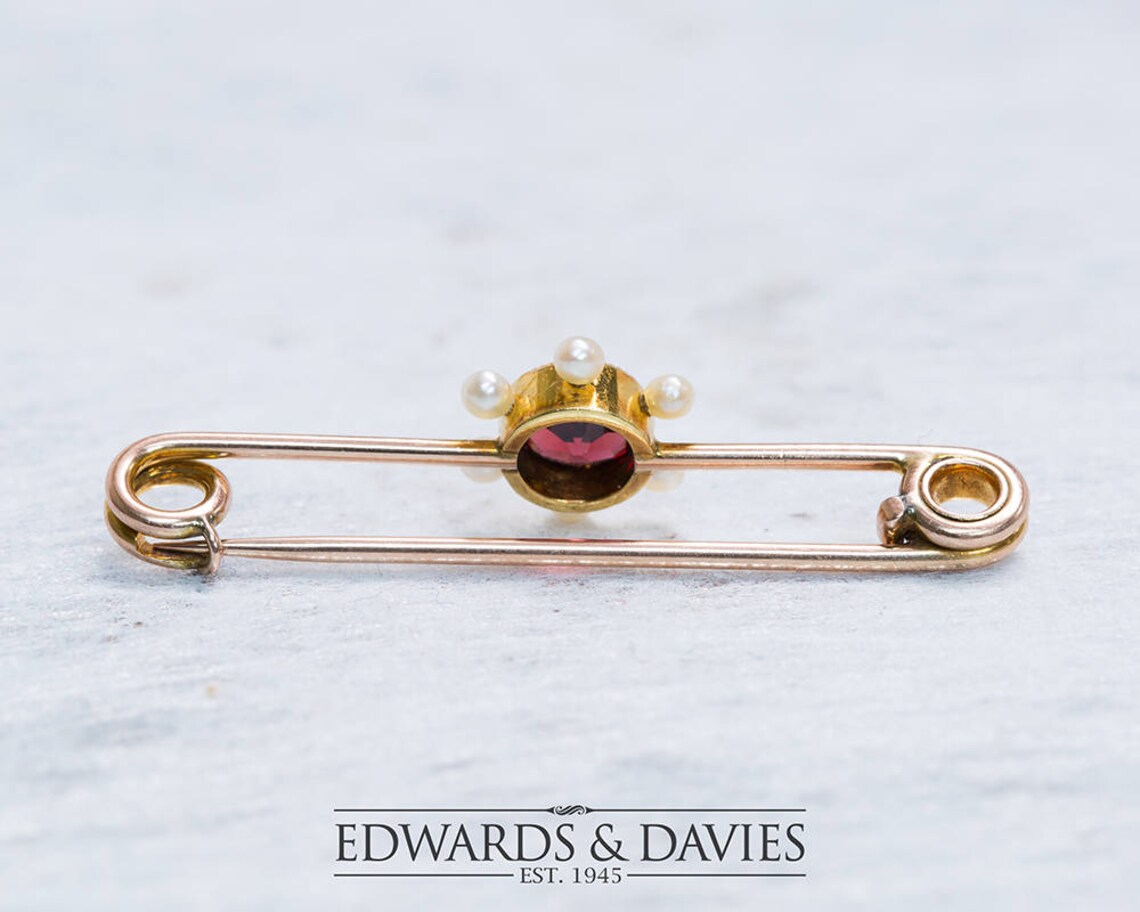 Gold Pearl Garnet Pin Brooch Garnet Brooch Garnet Pearl - Etsy Canada