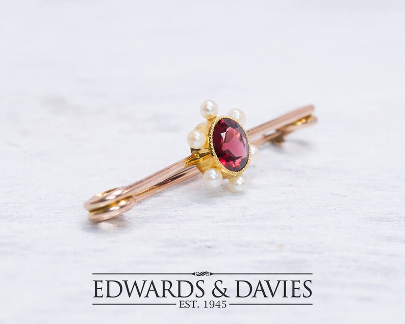 Gold Pearl Garnet Pin Brooch Garnet Brooch Garnet Pearl - Etsy Canada