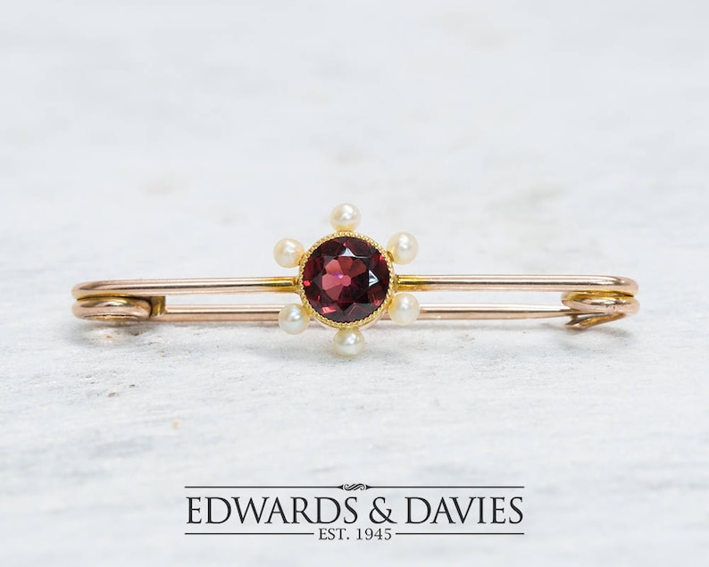 Gold Pearl Garnet Pin Brooch | Garnet Brooch | Garnet Pearl Lapel Pin ...