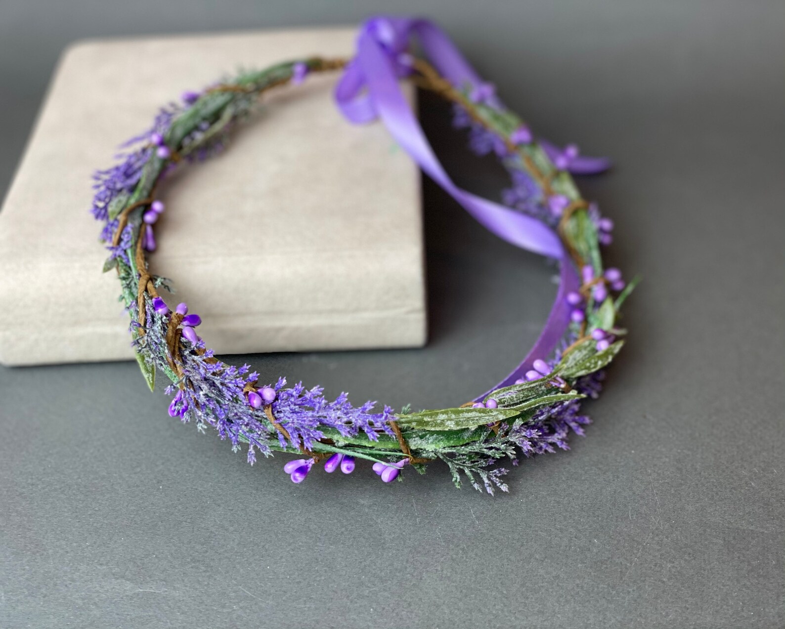 Lavender flower crown wedding floral crown flower circlet | Etsy